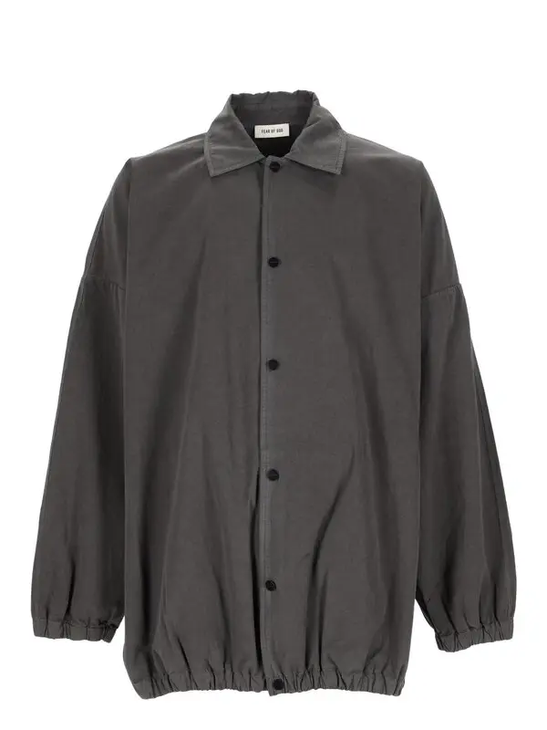 Fear Of God Giacca A Vento Con Logo - Grey