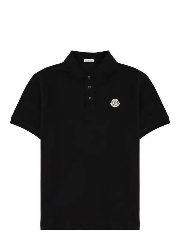 Moncler Polo In Cotone - Black