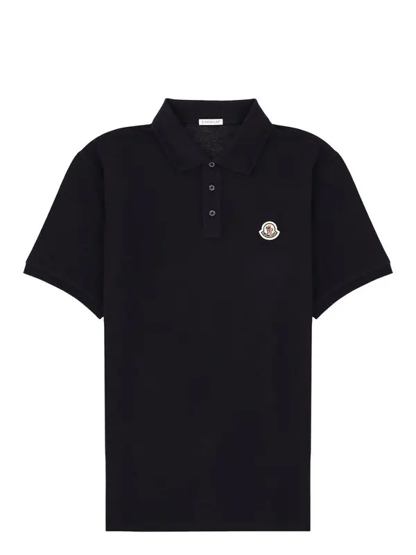 Moncler Polo In Cotone - Blue