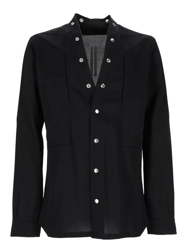 Rick Owens Camicia "larry Fogpocket - Black