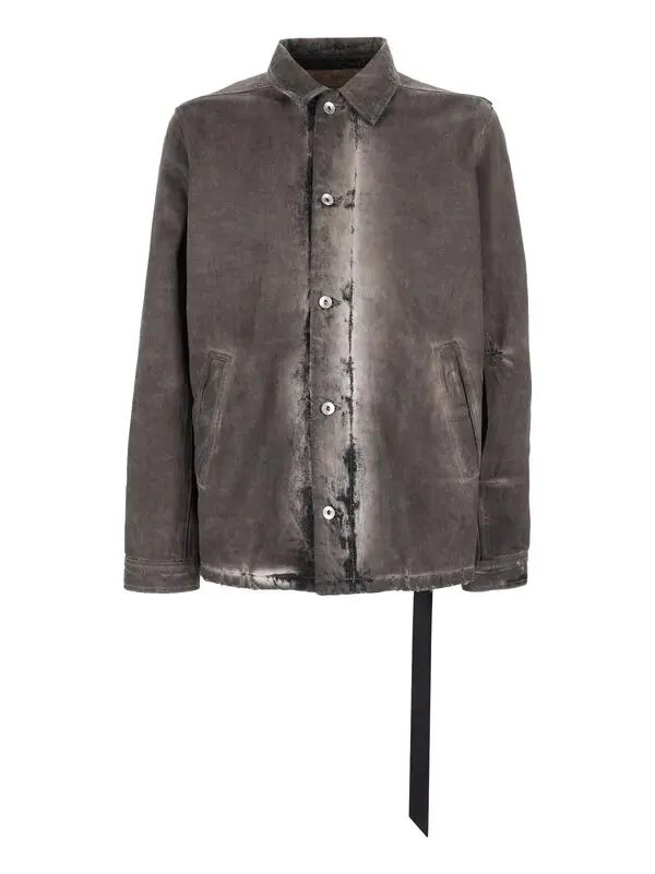 Rick Owens Giacca "brad" In Denim - Grey