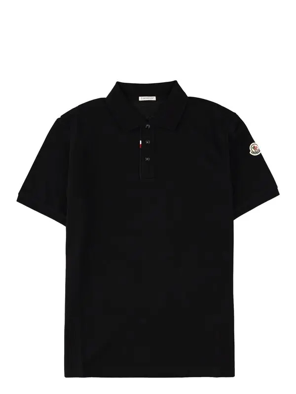 Moncler Polo In Cotone - Black