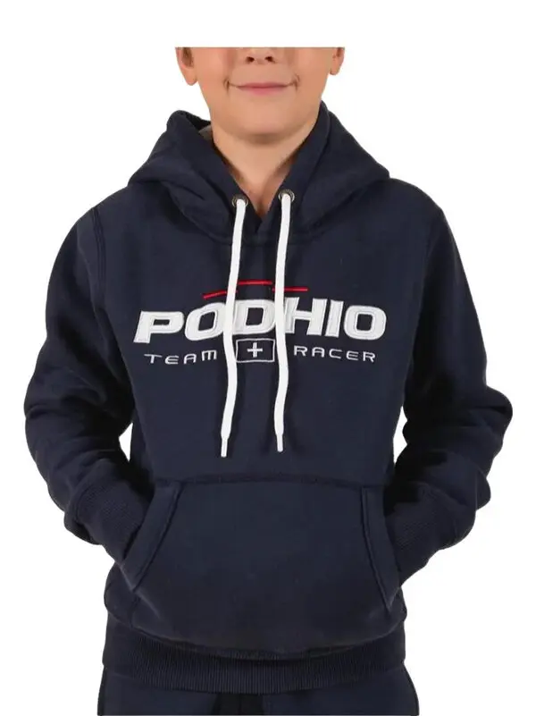 PODHIO Hooded Drawstring Hoodie - Black