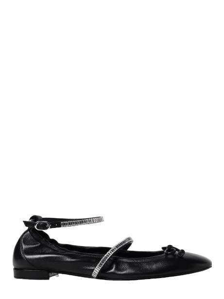 STUART WEITZMAN Round Head Ballet Shoes - Black