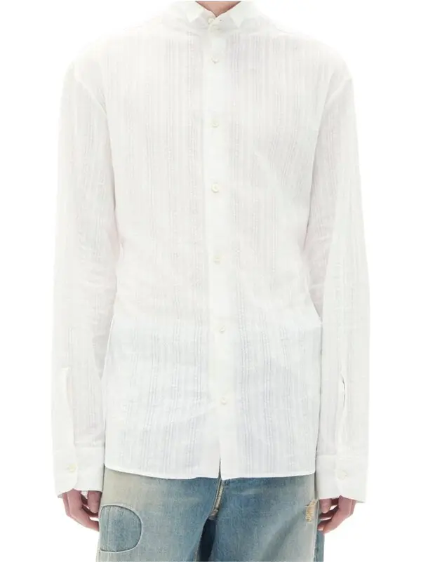 ANN DEMEULEMEESTER Rico Comfort Stand Collar Shirt - White