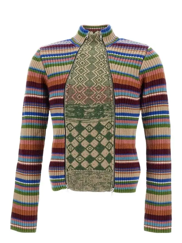 Dries Van Noten Ribbed Cardigan - Multi-color