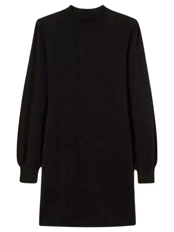 TWINSET Mockneck Knit Mini Dress - Black