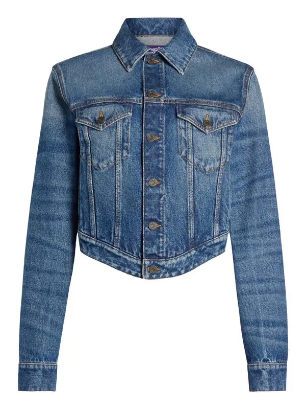 JEAN PAUL GAULTIER The Jpg Curved Denim Jacket - Blue