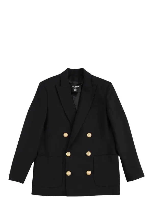 Balmain Lapel Long-sleeved Suit Jacket - Black