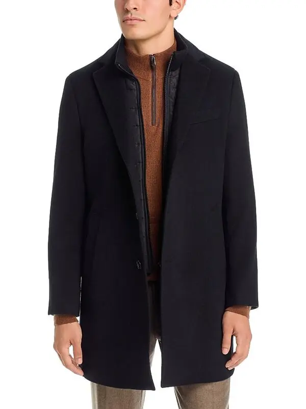 Cardinal Of Canada Leclaire Wool Blend Top Coat - Black