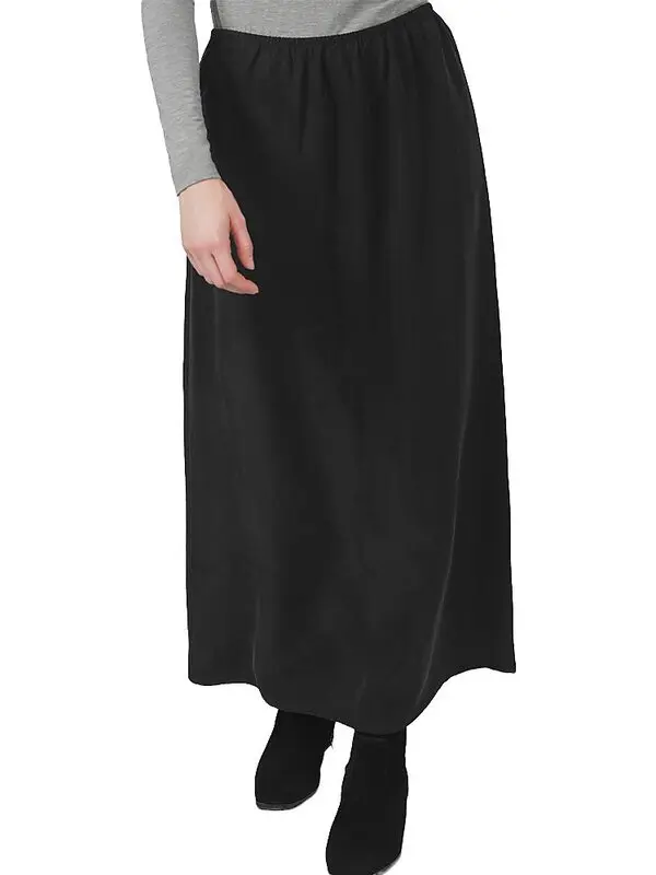 POINT Brushed A Line Maxi Skirt - Black