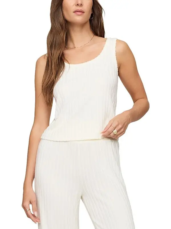 Z Supply Double Scoop Rib Knit Sleeveless Top - Bone