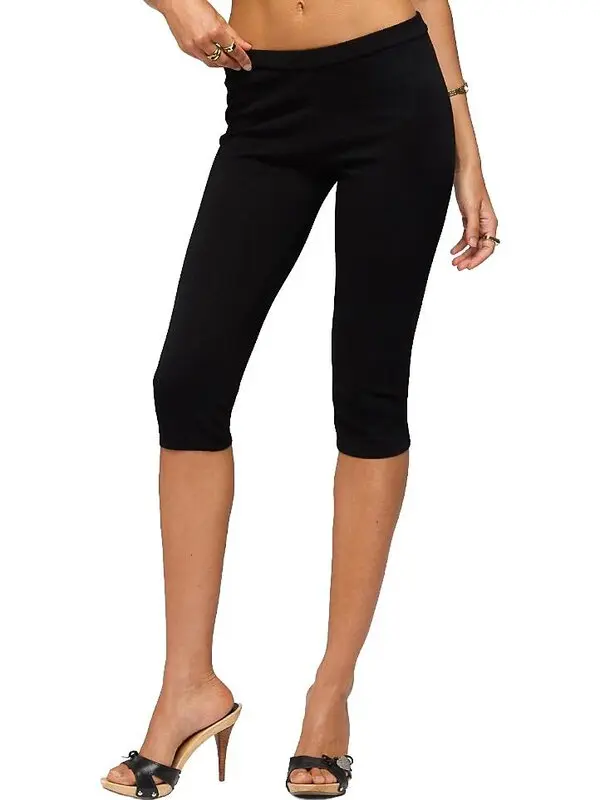 EDIKTED Vanessa Knit Capri Pants - Black