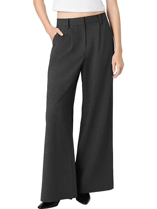 French Connection Tavi Crosshatch Wide Leg Pants - Graphite