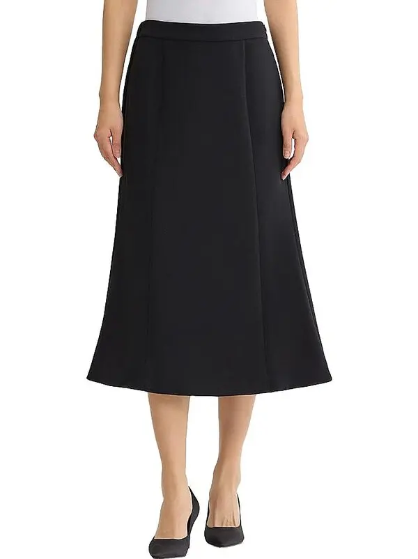 Ming Wang A Line Stretch Deco Crepe Maxi Skirt - Black