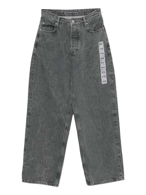 Alexander Wang Grey Denim Wide-leg Jeans - Gray