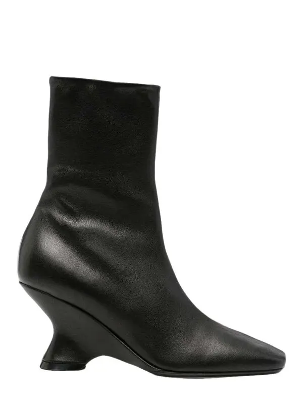 Dries Van Noten Leather Heeled Ankle Boots - Black