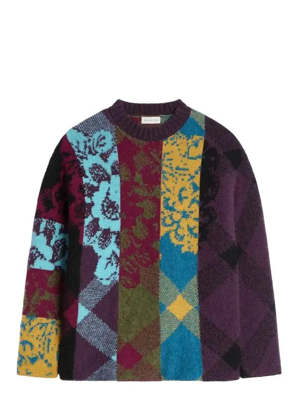 Dries Van Noten Patchwork Wool Sweater - Multicolor