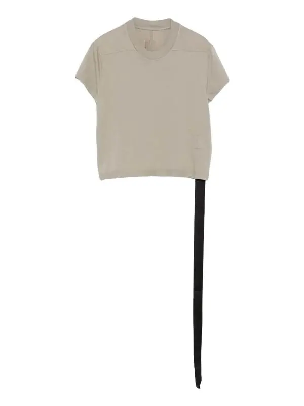 Rick Owens Ribbed-trim T-shirt With Hanging Strap - Gray