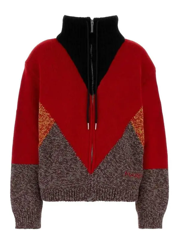Marni Wool And Cashmere Jacket With M Detail - Red