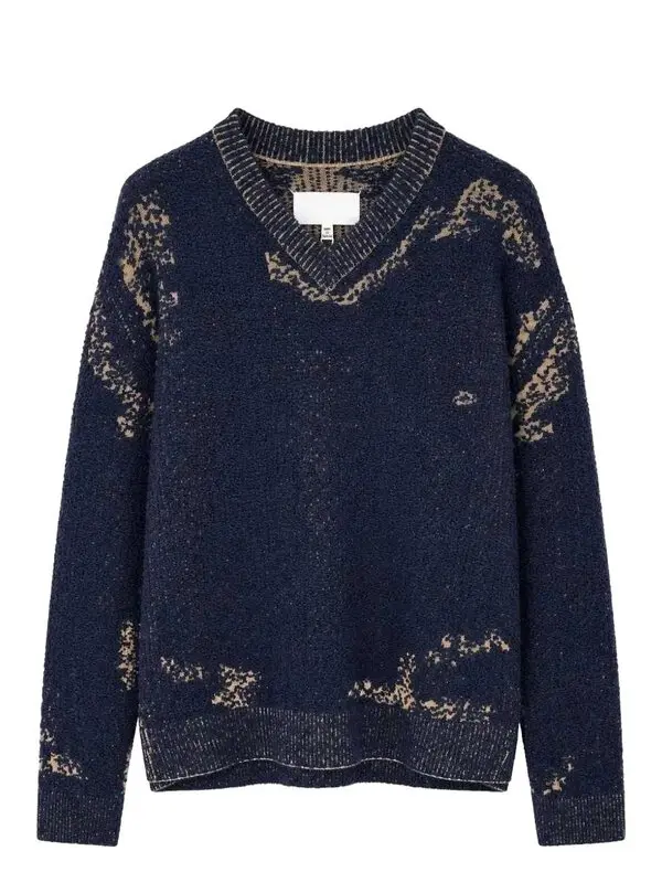 MAISON MARGIELA V-neck Sweater - Blue