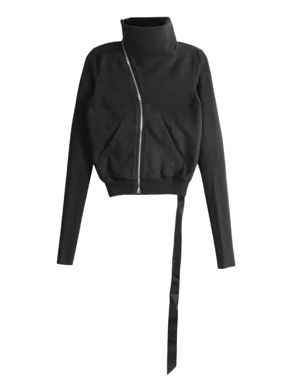 Rick Owens Mountain Sweat Asymmetric Zip Sweatshirt - Black