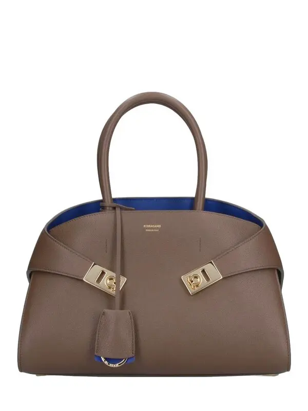 FERRAGAMO 100% Calf Leather Small Handbag - Brown