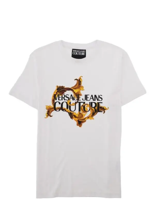 Versace Graphic Print Cotton T-shirt - White
