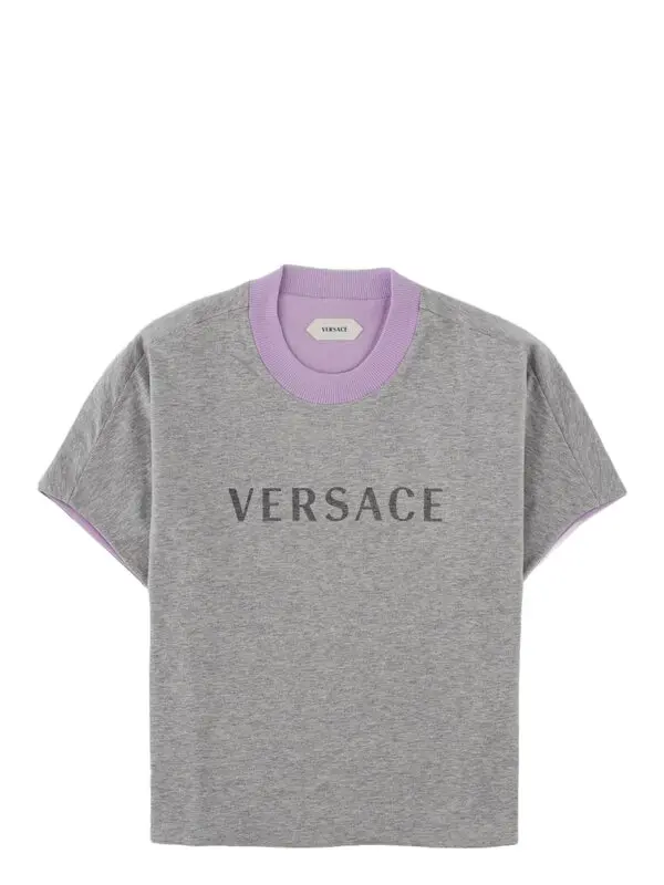 Versace Logo Graphic T-shirt - Grey