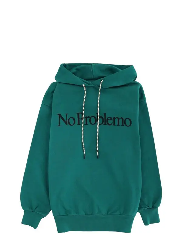 NO PROBLEMO Graphic Oversized Hoodie - Green