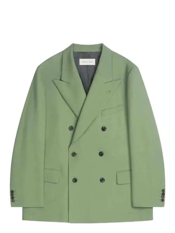 Dries Van Noten Oversized Wool Blazer - Green