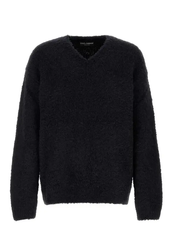 Dolce & Gabbana Stretch Alpaca Blend Sweater - Black