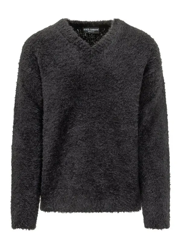 Dolce & Gabbana V-neck Knit Pullover Sweater - Nero