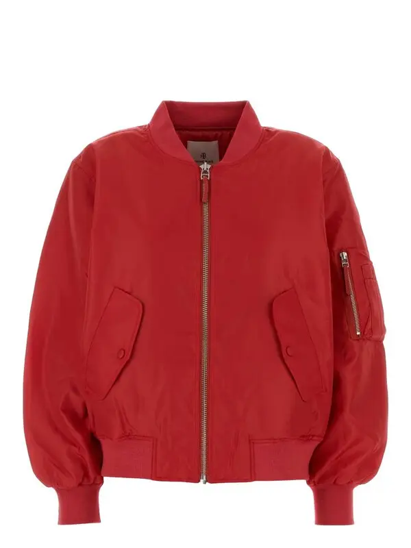 ANINE BING Leon Bomber Jacket In Polyester - Red