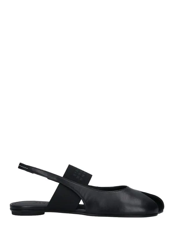 MAISON MARGIELA Leather Slingback Flat Shoes - Black