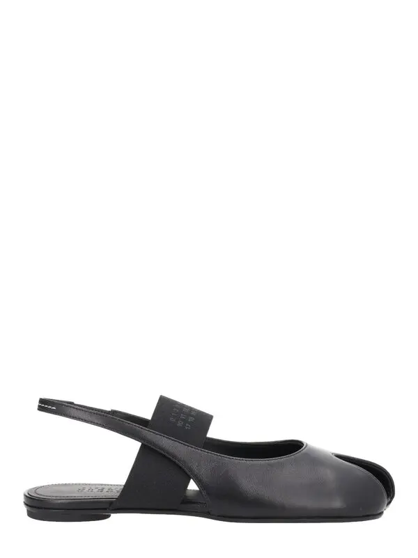 MAISON MARGIELA Leather Slingback Flat Shoes - Black