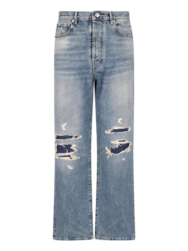 MAISON MARGIELA Distressed Wide-leg Jeans - Blue