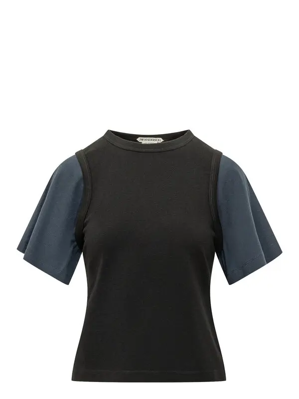 JW Anderson J. W. Anderson Double Layered Tee - Black/navy