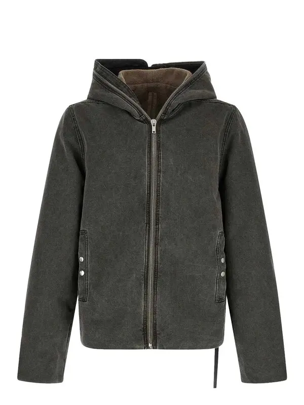 Rick Owens Hooded Zip-up Jacket - Gray