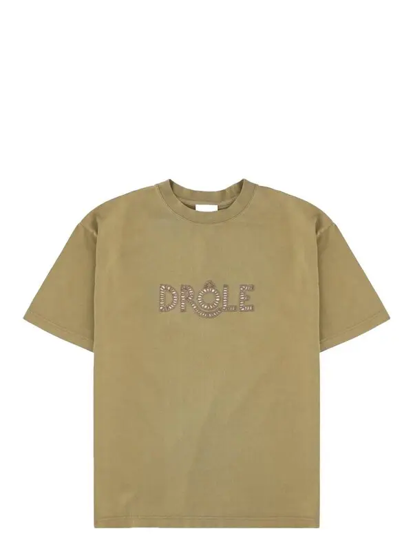Drole De Monsieur Embroidered Logo Cotton T-shirt - Brown