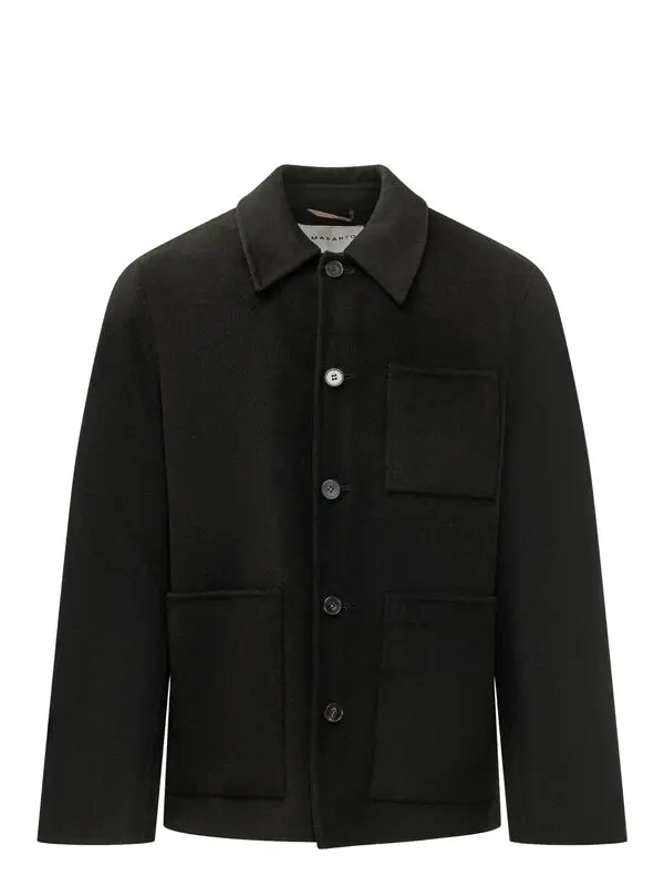 AMARANTO Double-breasted Overshirt - Nero