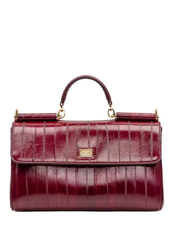 Dolce & Gabbana Eel-effect Top-handle Handbag - Amarena