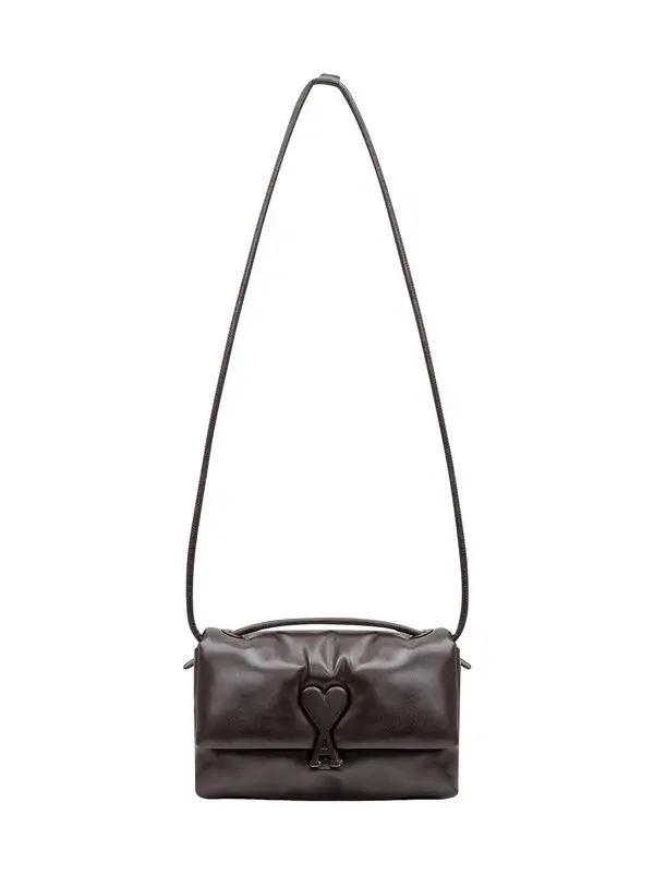 AMI Paris Structured Mini Handbag - Dark Coffee