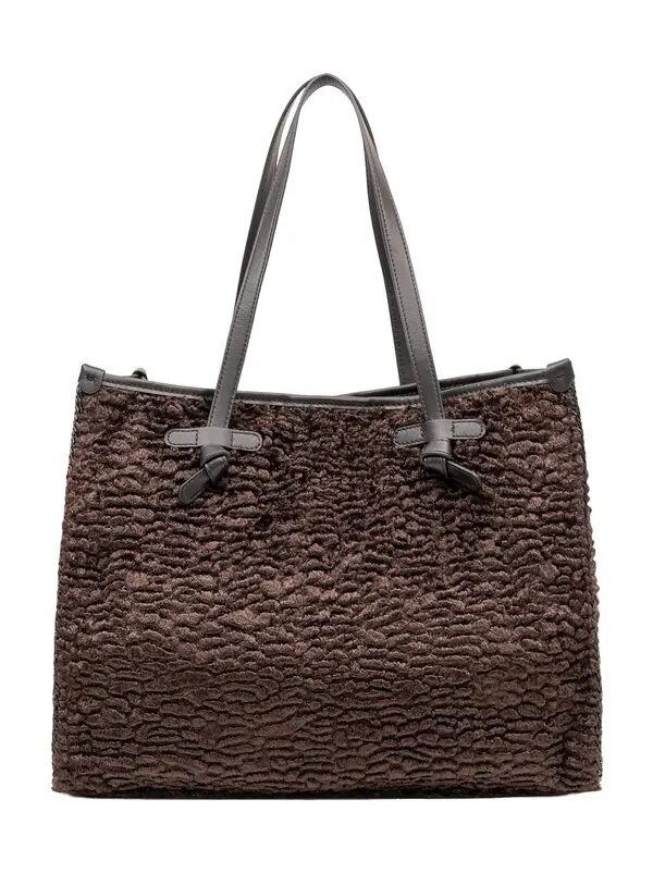 GIANNI CHIARINI Marcella Leather Mini Handbag - Testa Di Moro