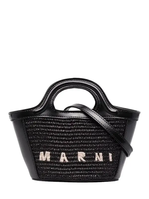 Marni Tropicalia Tote Bag With Logo - Black