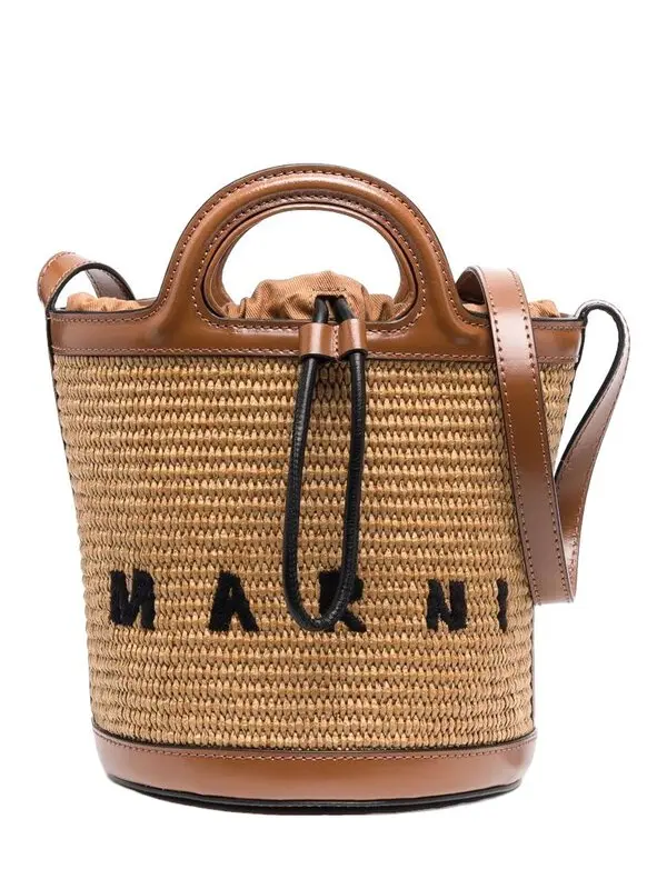 Marni Bucket Bag With Embroidery - Brown
