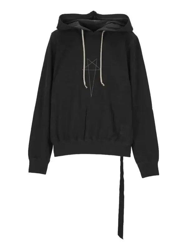 Rick Owens Pentagram-print Hoodie - Black