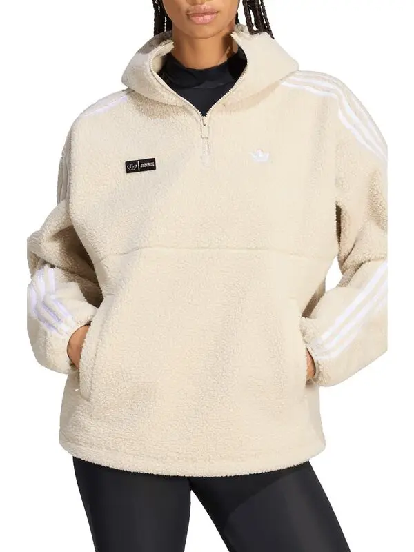 ADIDAS ORIGINALS Originals Fleece Hooded Jacket - Clear Brown