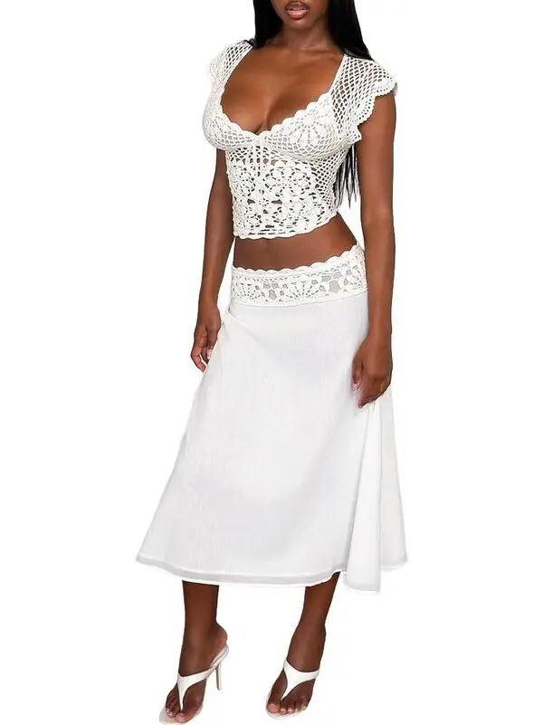 TIGER MIST Sasha Midi Skirt - Ivory