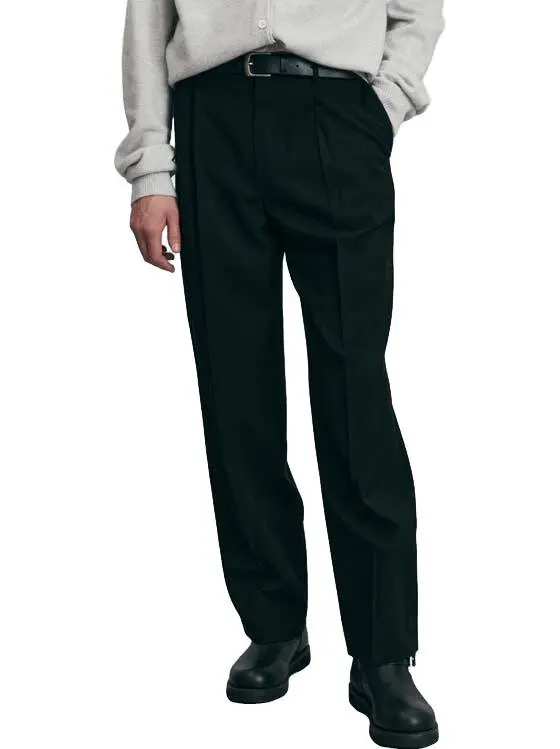 DUNST Pleated Semi Wide Slacks - Black